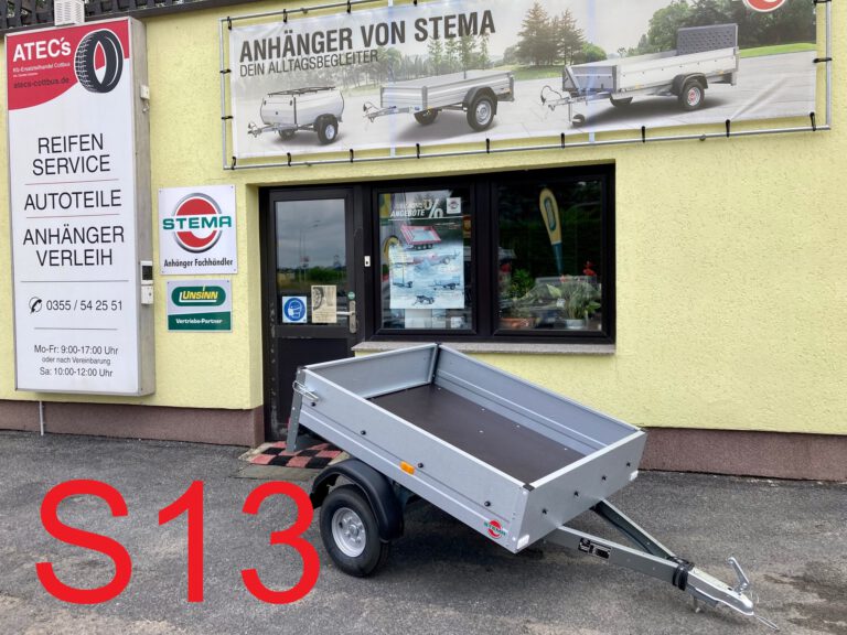 STEMA MINI 350 (S13)Kastenanhänger, ungebremst1,34 x 1,08m | 350kg | 8″ – Atecs
